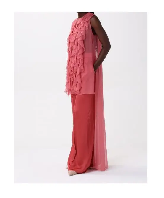 Alberta Ferretti Sleeveless Ruffled Top