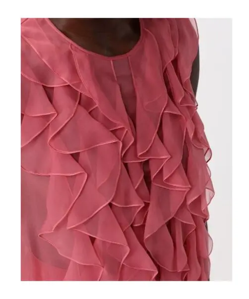 Alberta Ferretti Sleeveless Ruffled Top