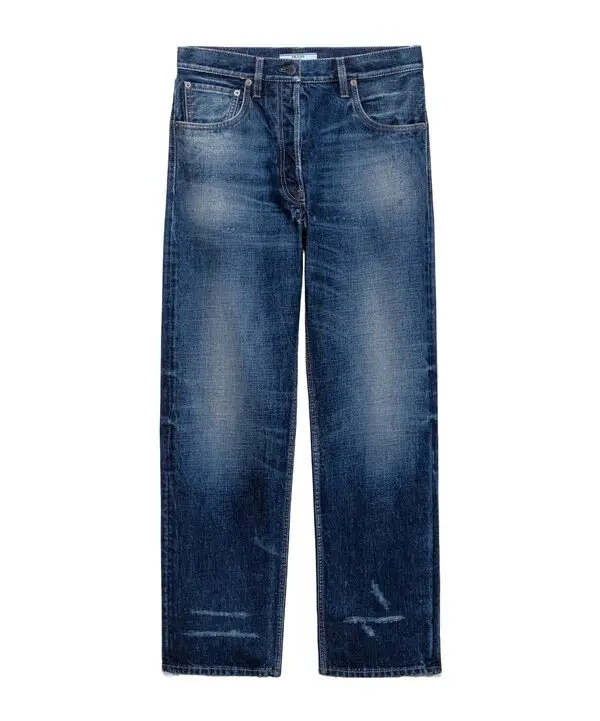 Prada Distressed Straight-leg Jeans - Blue