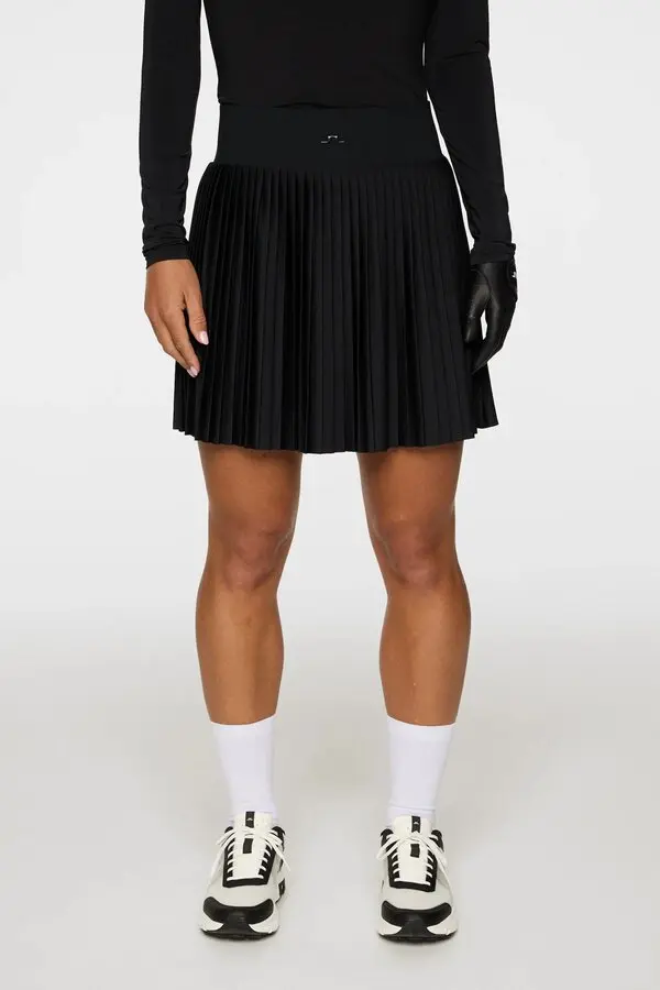 J. Lindeberg Pleated Skirt With Elastic Waistband - Black
