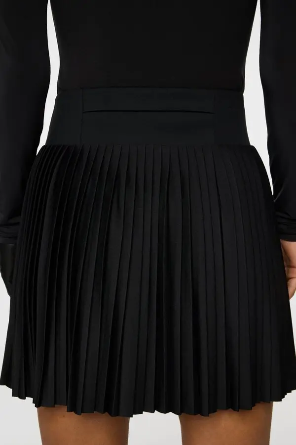 J. Lindeberg Pleated Skirt With Elastic Waistband - Black