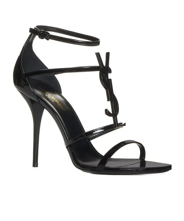Saint Laurent Cassandra Open Toe Sandals - Black