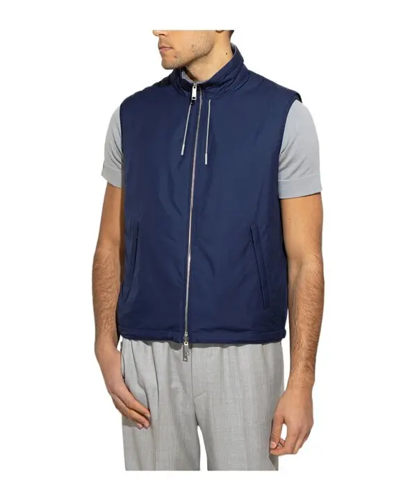 Zegna Reversible Zip-up Vest - Blue