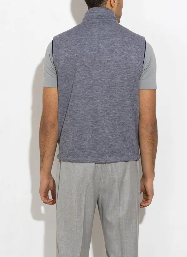 Zegna Reversible Zip-up Vest - Blue