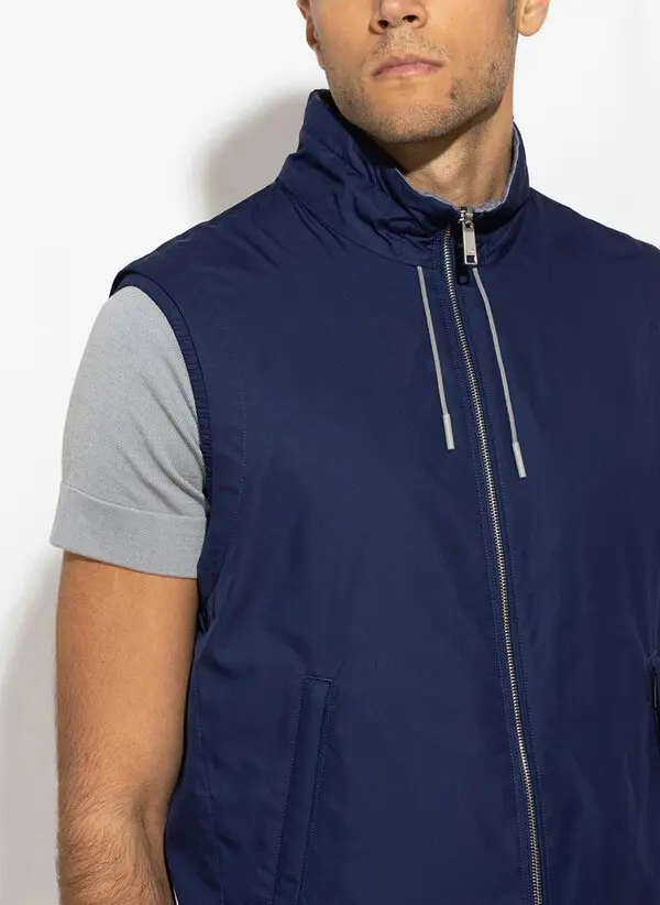 Zegna Reversible Zip-up Vest - Blue