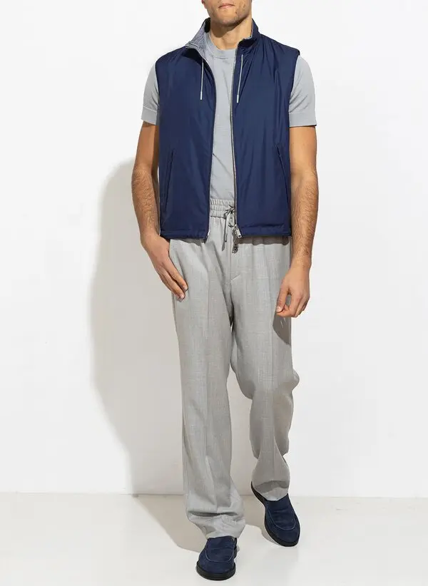 Zegna Reversible Zip-up Vest - Blue
