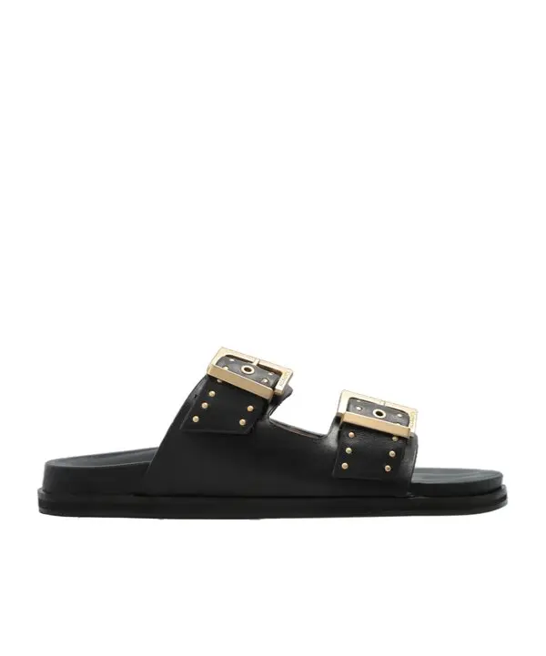 ALLSAINTS Magda Buckled Flat Sandals - Black