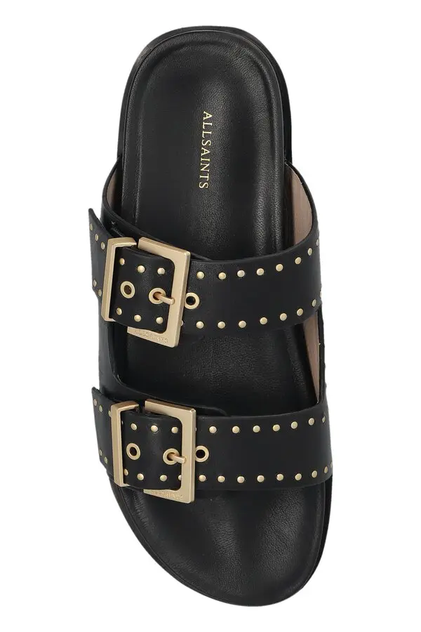 ALLSAINTS Magda Buckled Flat Sandals - Black