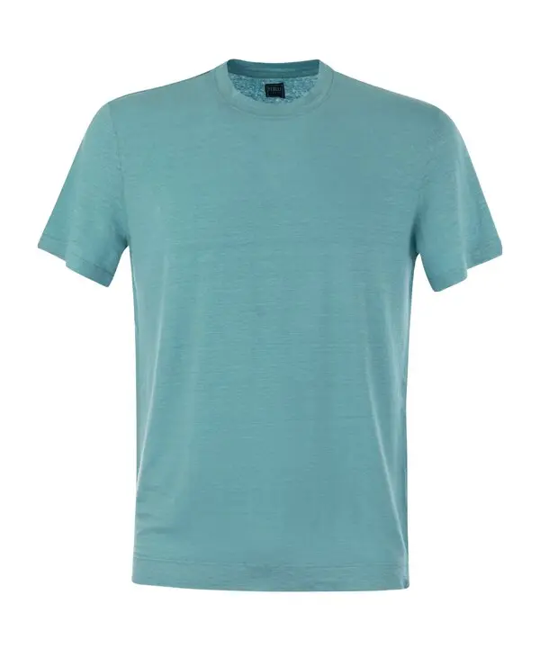 Fedeli Vintage Linen T-shirt - Blue