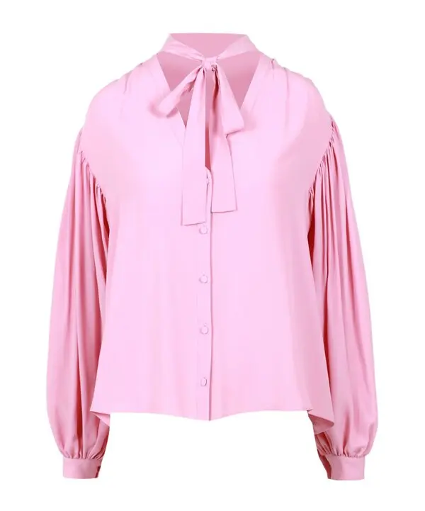 MSGM Long-sleeved Blouse With Pleated Details