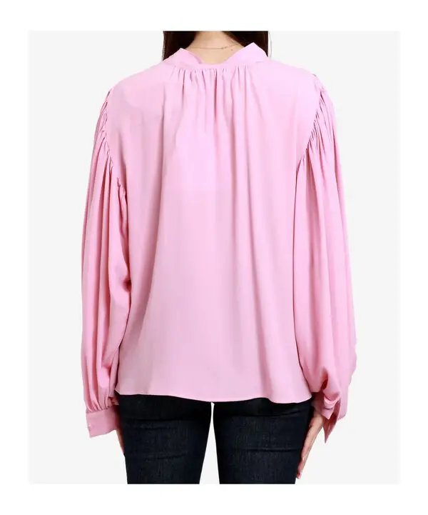 MSGM Long-sleeved Blouse With Pleated Details