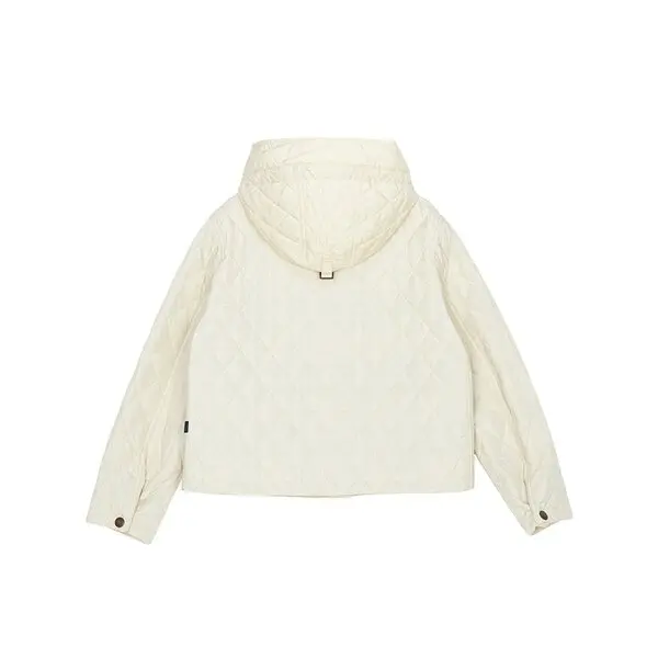 Burberry Cropped Quilted Hooded Jacket - Nutmeg