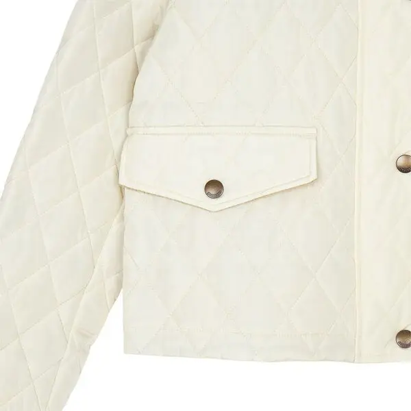 Burberry Cropped Quilted Hooded Jacket - Nutmeg