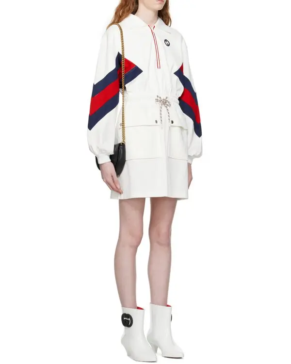 Gucci Technical Jersey Polo Dress With Double G Embroidery