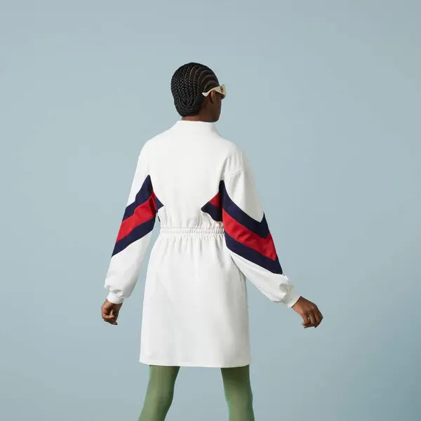 Gucci Technical Jersey Polo Dress With Double G Embroidery