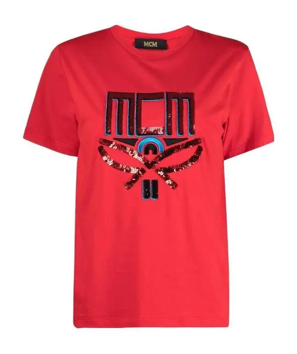 Mcm Sequin Logo T-shirt