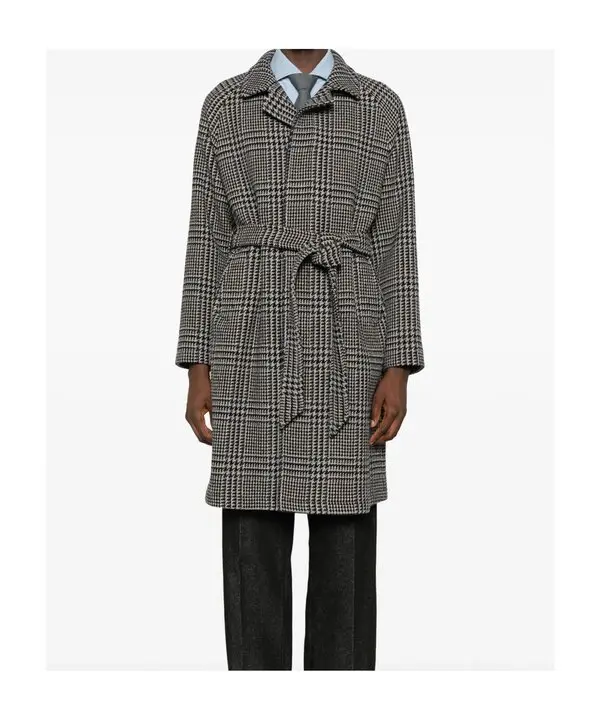 Tagliatore Checked Long-sleeved Coat