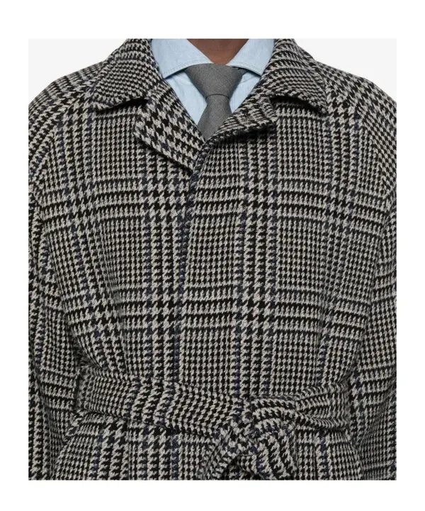 Tagliatore Checked Long-sleeved Coat