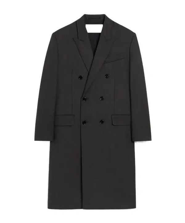 Ami Double-breasted Straight Coat - Charcoal-grey