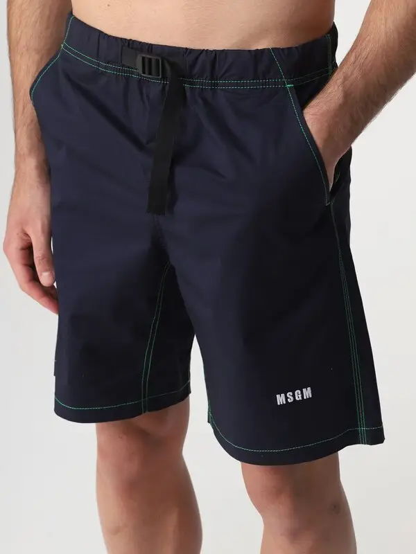 MSGM Embroidered Logo Drawstring Waistband Shorts