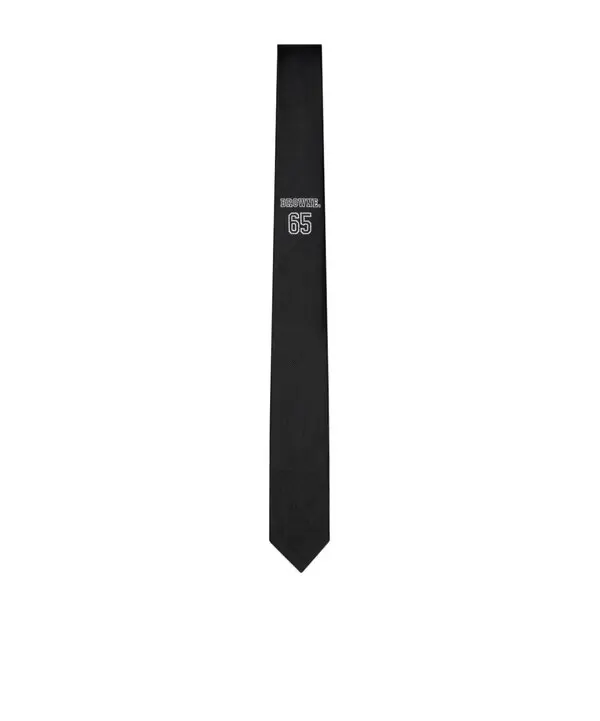 Thom Browne Logo-jacquard Silk Tie - Black