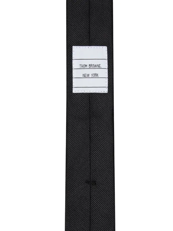Thom Browne Logo-jacquard Silk Tie - Black