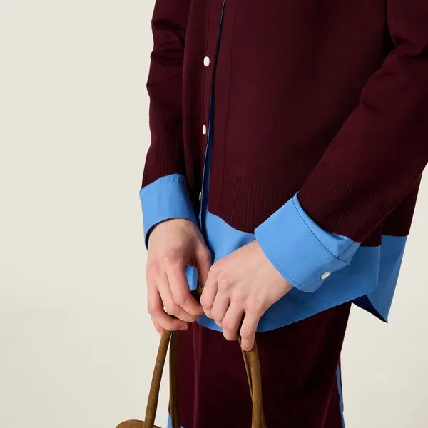 Miu Miu Layered Long-sleeved Shirt With Embroidered Logo
