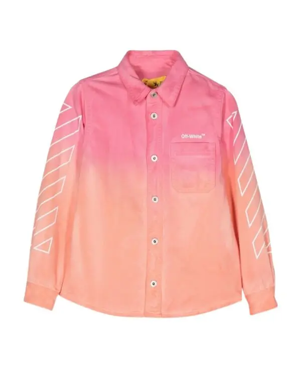 Off-White Tie-dye Effect Long-sleeve Shirt - Pink