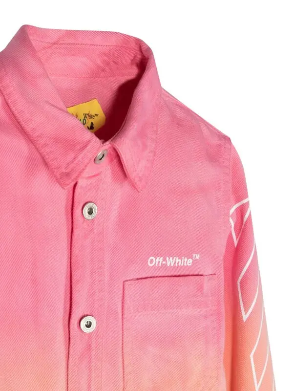 Off-White Tie-dye Effect Long-sleeve Shirt - Pink