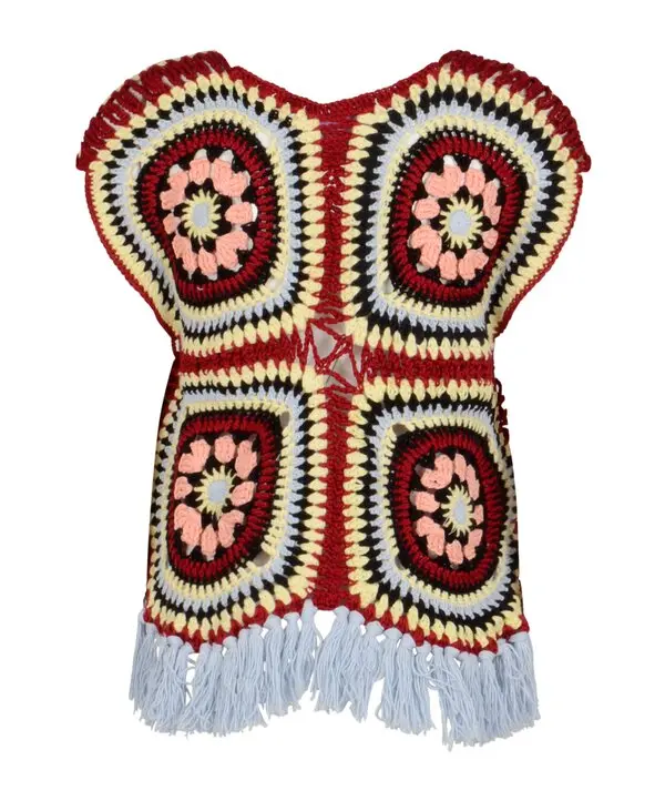 La DoubleJ Crochet Tasselled Top