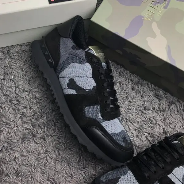 Valentino Garavani Rockrunner Camouflage Sneakers - Black