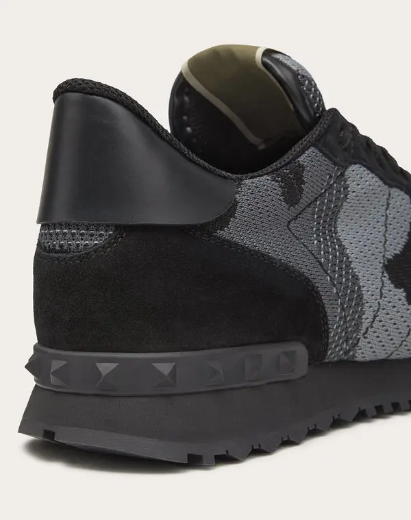 Valentino Garavani Rockrunner Camouflage Sneakers - Black