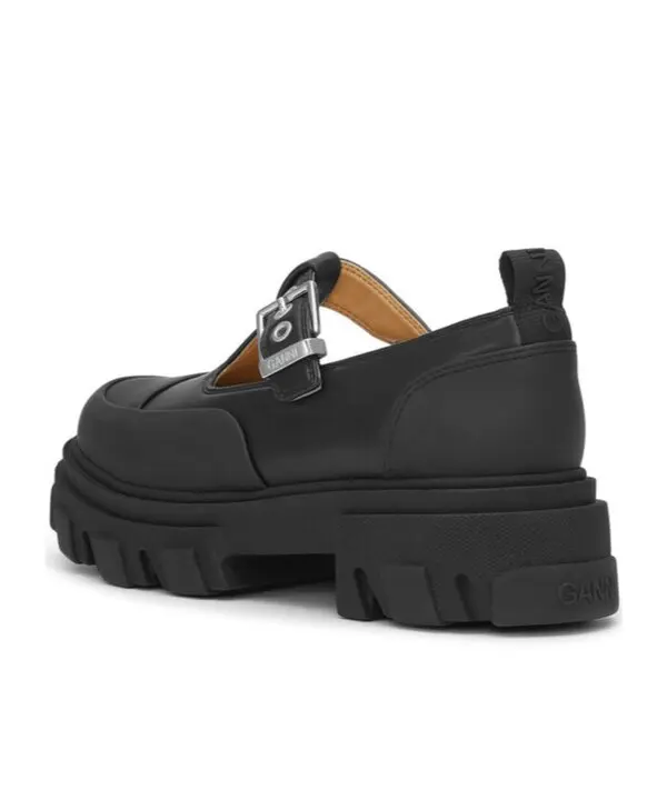 GANNI Mary Jane Shoes With Buckle And Lug Sole