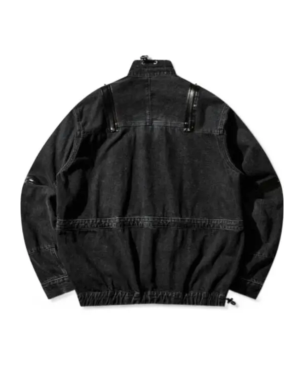 Sacai Distressed Wash Denim Jacket - Black