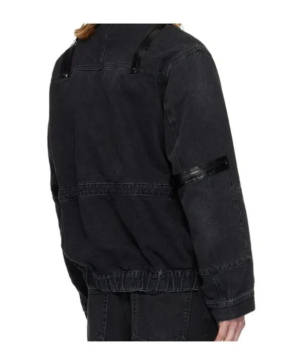 Sacai Distressed Wash Denim Jacket - Black