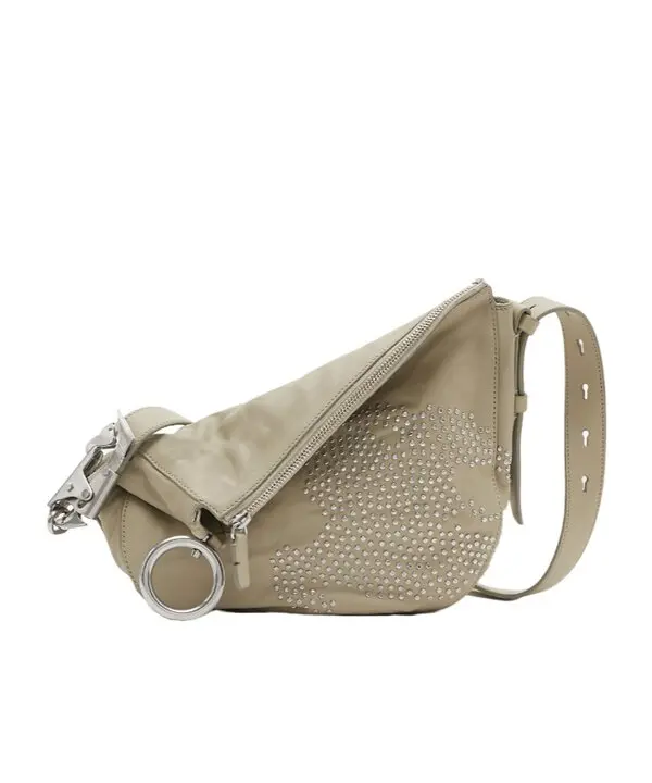Burberry Small Knight Leather Shoulder Bag - Nude