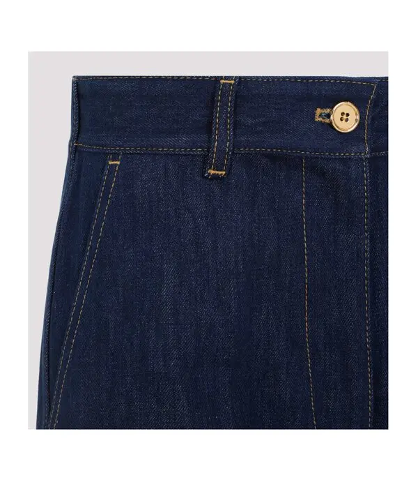 PATOU High Waist Straight-leg Cuffed Jeans