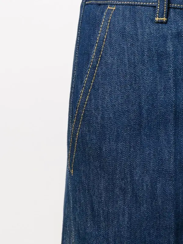 PATOU High Waist Straight-leg Cuffed Jeans