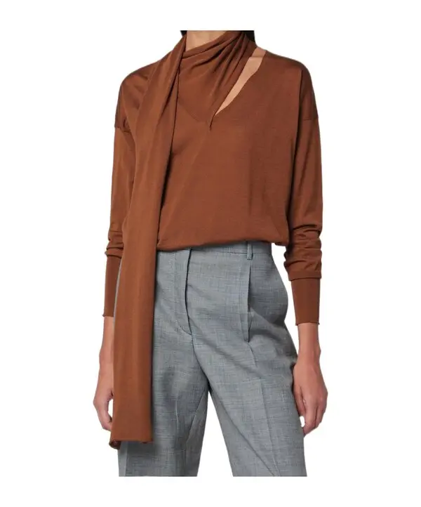 ROBERTO COLLINA V-neck Knitwear With Scarf Detail