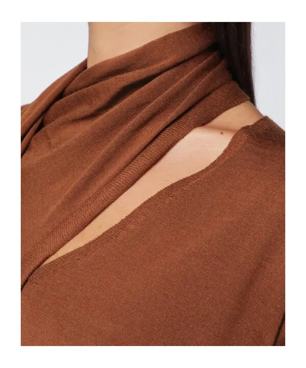 ROBERTO COLLINA V-neck Knitwear With Scarf Detail