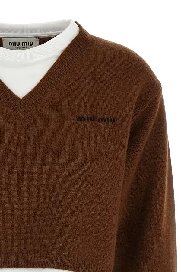 Miu Miu V-neck Knitted Jumper
