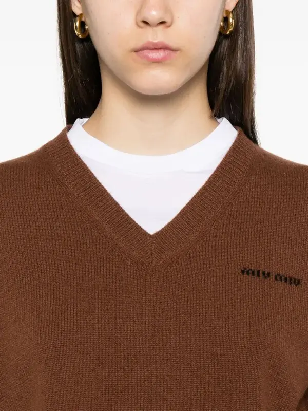 Miu Miu V-neck Knitted Jumper