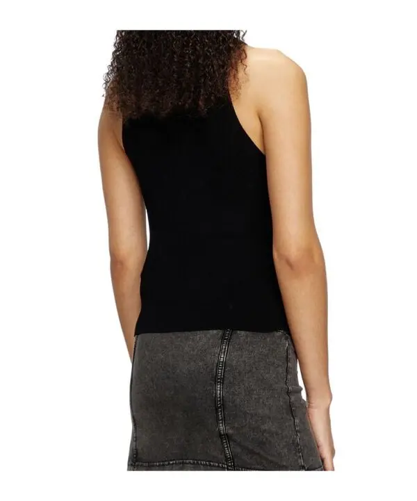 DIESEL® M-caddix Ribbed-knit Top With Logo Plaque