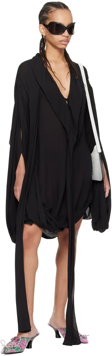 Acne Studios Deep V-neck Scarf Detail Long Sleeve Top