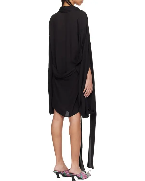 Acne Studios Deep V-neck Scarf Detail Long Sleeve Top