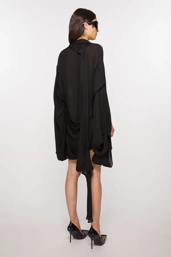 Acne Studios Deep V-neck Scarf Detail Long Sleeve Top