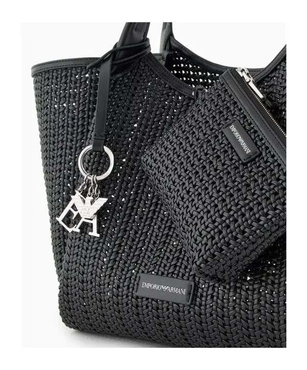 Emporio Armani Logo Charm Interwoven Large Shopper Bag