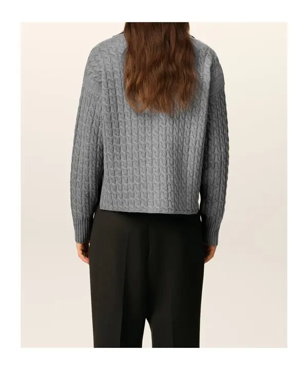 Ami Cable Knit Wool And Cashmere Polo