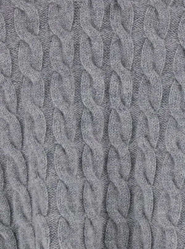 AMI Paris Cable Knit Wool And Cashmere Polo