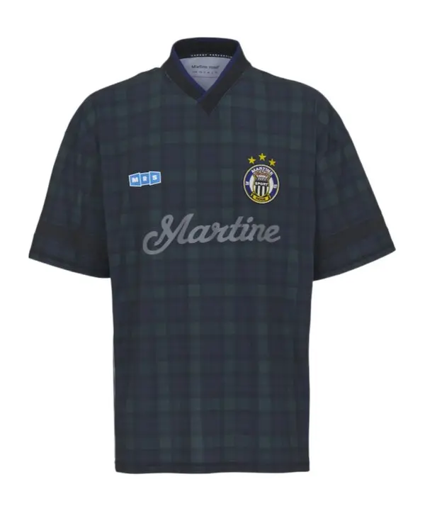 Martine Rose Logo Printed Drop Shoulder Football T-shirt - Black